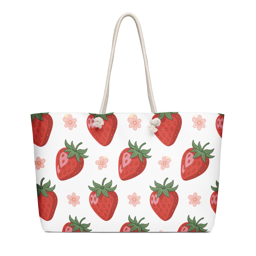 Strawberry- Oversized Weekender Bag - Etsy
