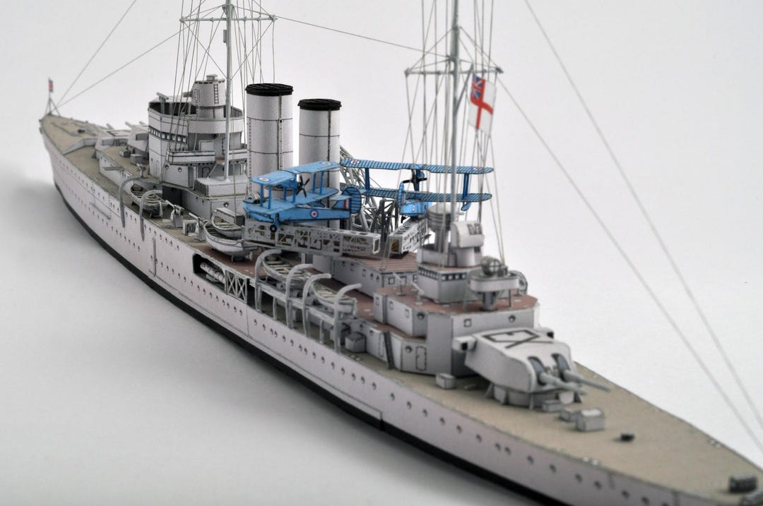 DIY 3D Paper Model Kit of British Cruiser Exeter. (JSC 403). Model ...
