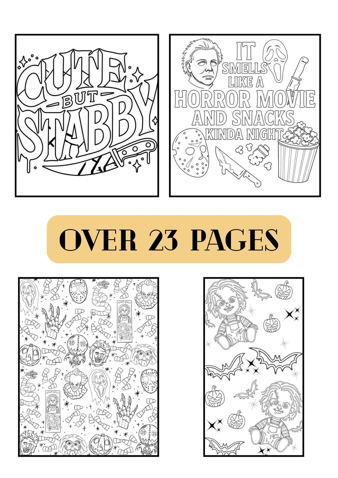 The Horror Edit - Colouring Book| 25 Pages of Horror Fun - Etsy