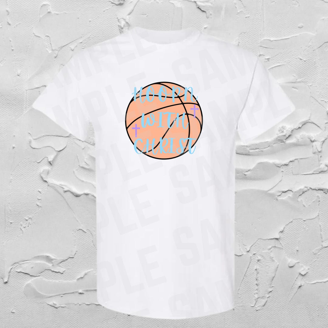 Hoop'n With Christ Basketball Christian Graphic Tshirt/long Sleeve S ...
