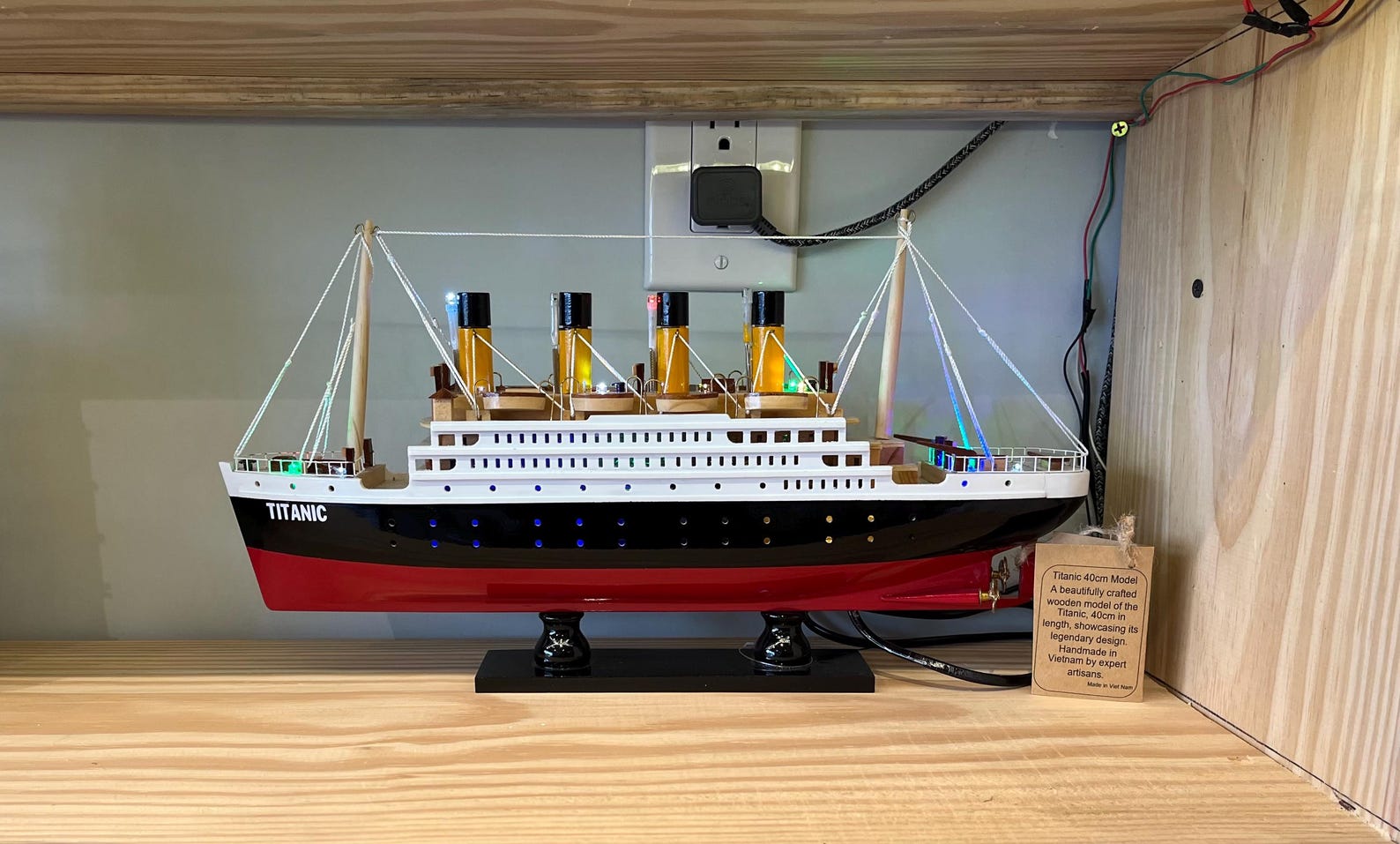 Illuminated Titanic Ship Model (40cm) | Handcrafted Ironwood Ocean ...