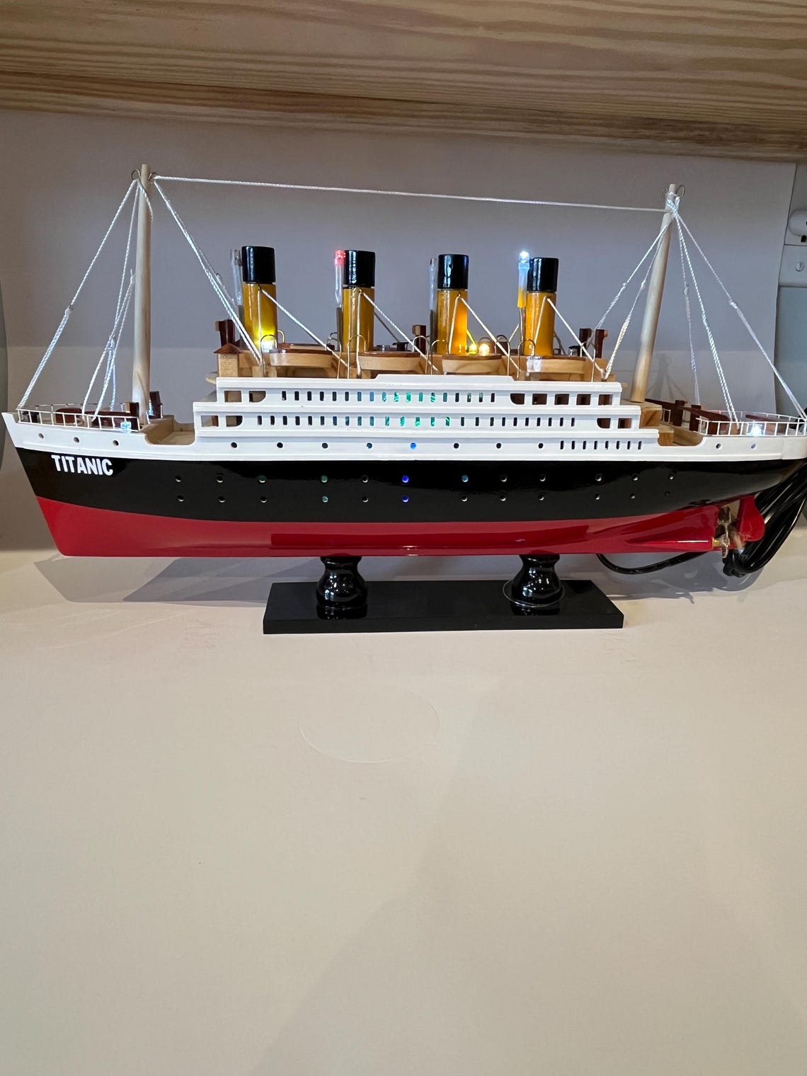 Illuminated Titanic Ship Model (40cm) | Handcrafted Ironwood Ocean ...