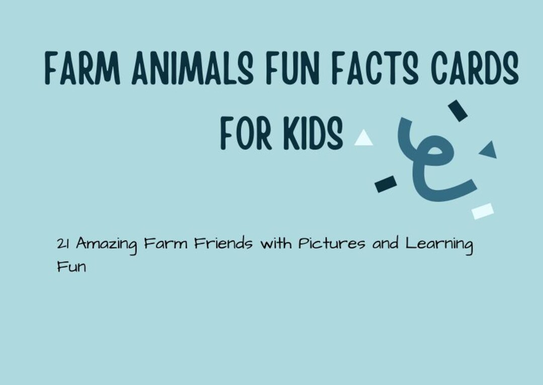 Farm Animals Fun Facts for Kids - Etsy