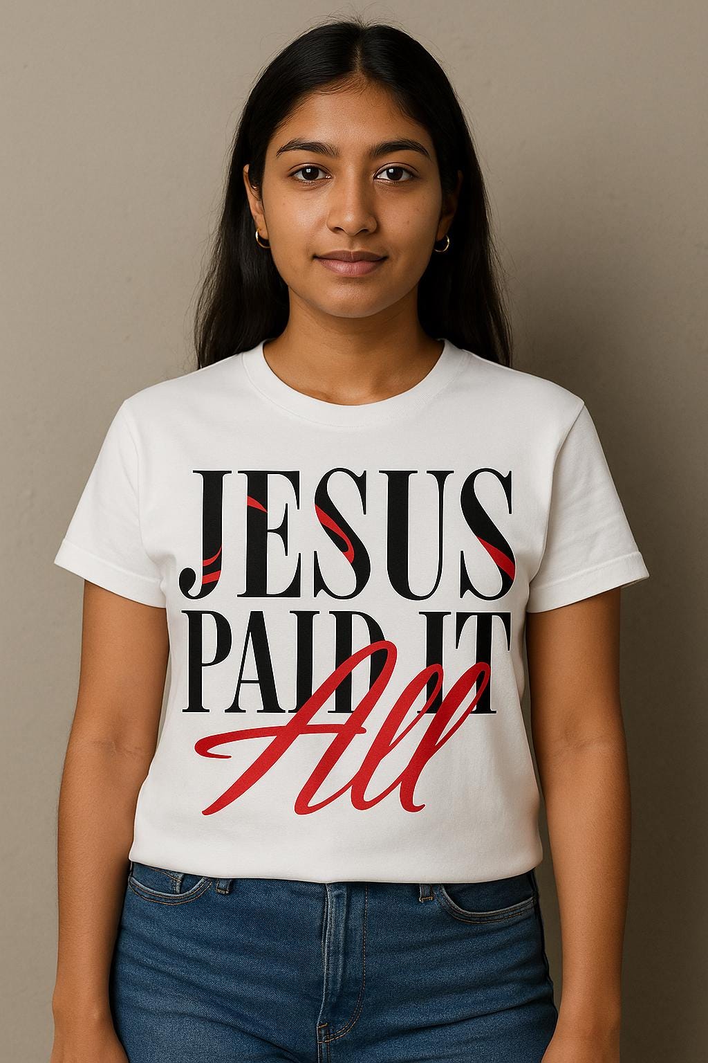 Jesus Paid It All Shirt – Christian T-shirt, Bold Faith Graphic Tee ...