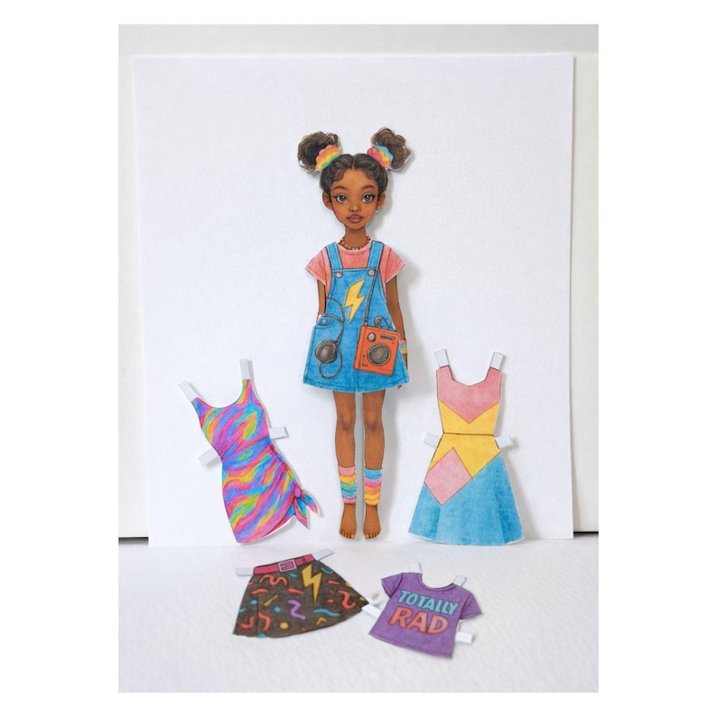 80s Retro Paper Doll Printable – Dress up Craft Set (digital Download ...