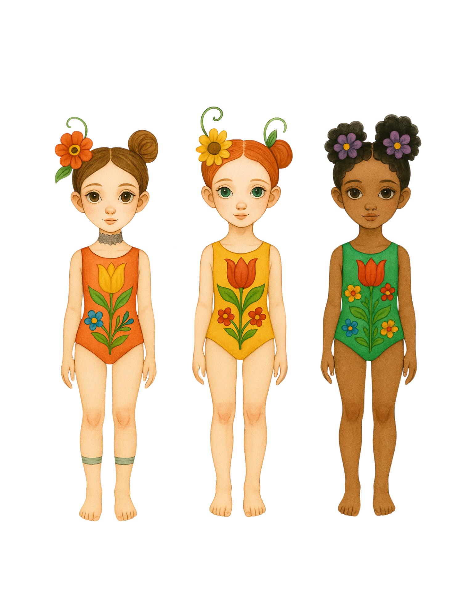 Autumn Paper Dolls Printable: Watercolor Dress up Activity (PDF) - Etsy