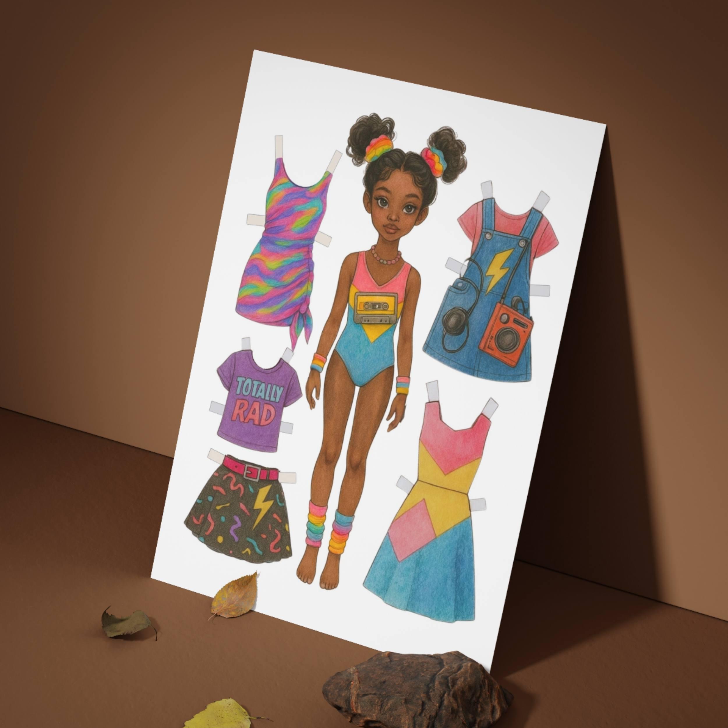 80s Retro Paper Doll Printable – Dress up Craft Set (digital Download ...