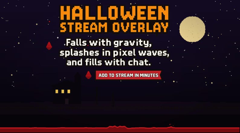 Pixel Blood & Goo Overlay | Animated Twitch Chat Widget | Interactive ...