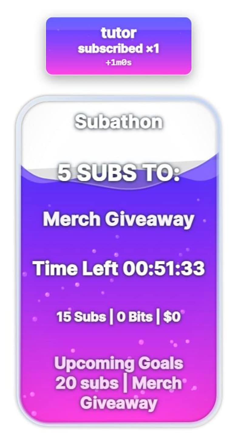 Twitch Subathon Timer Overlay | Goals & Totals | EASY INSTALL ...