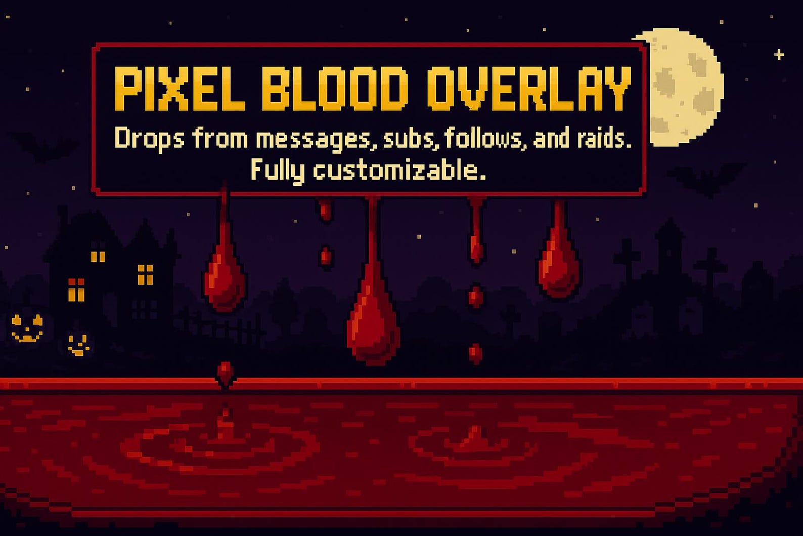 Pixel Blood & Goo Overlay | Animated Twitch Chat Widget | Interactive ...