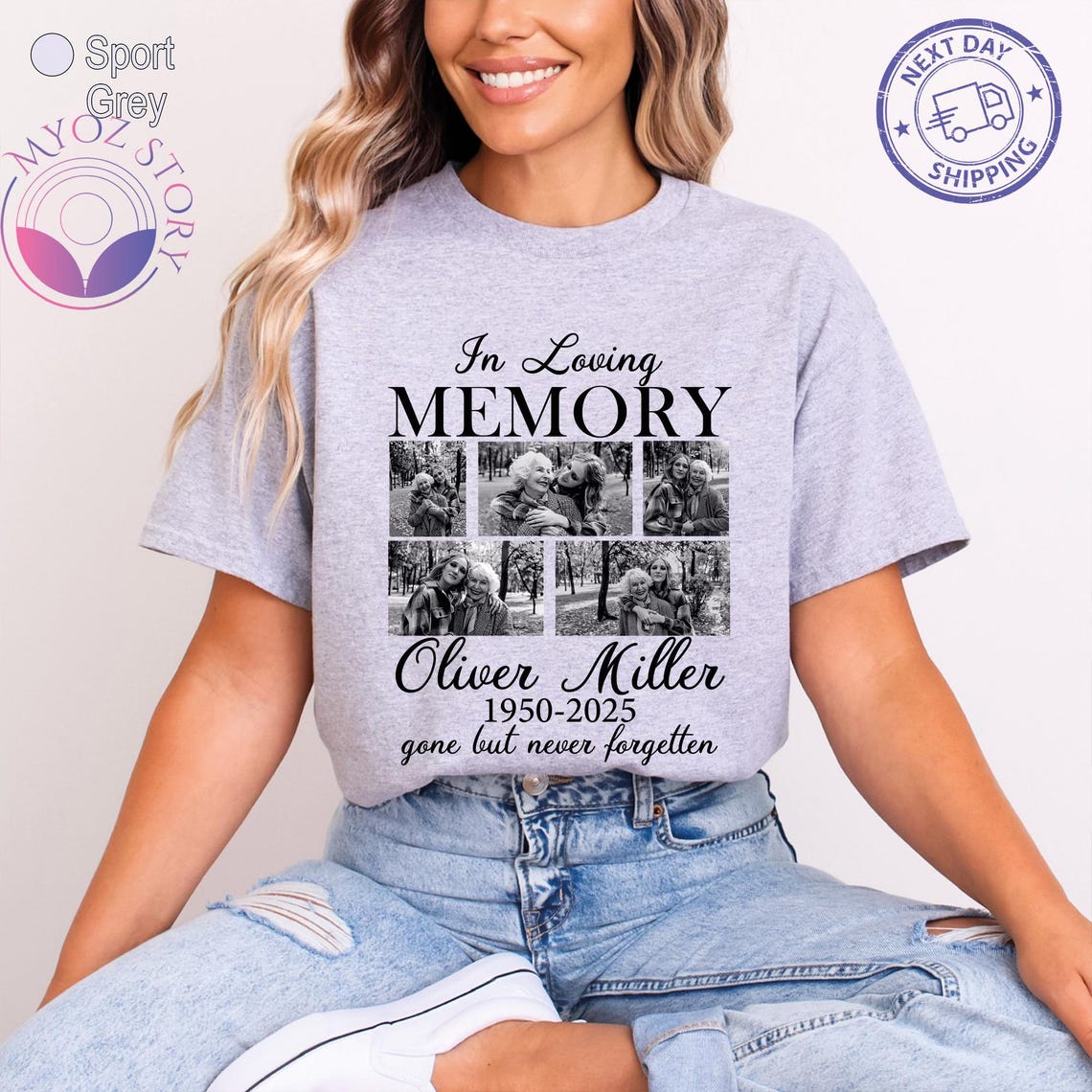 Personalized Memorial Photo T-shirt, Remembrance Gift - Etsy