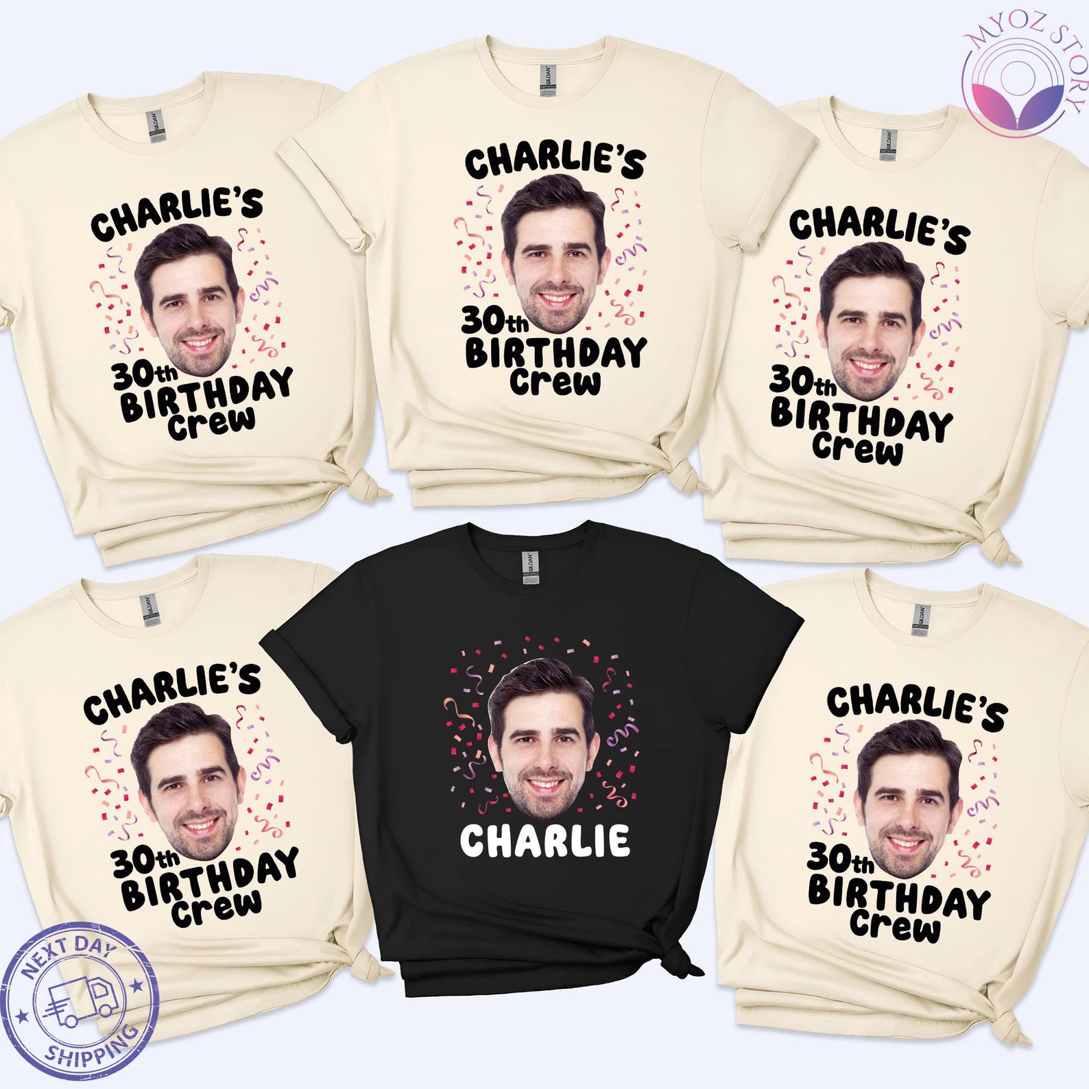 Custom Birthday Photo T-shirt, Personalized Party Crew Tee - Etsy