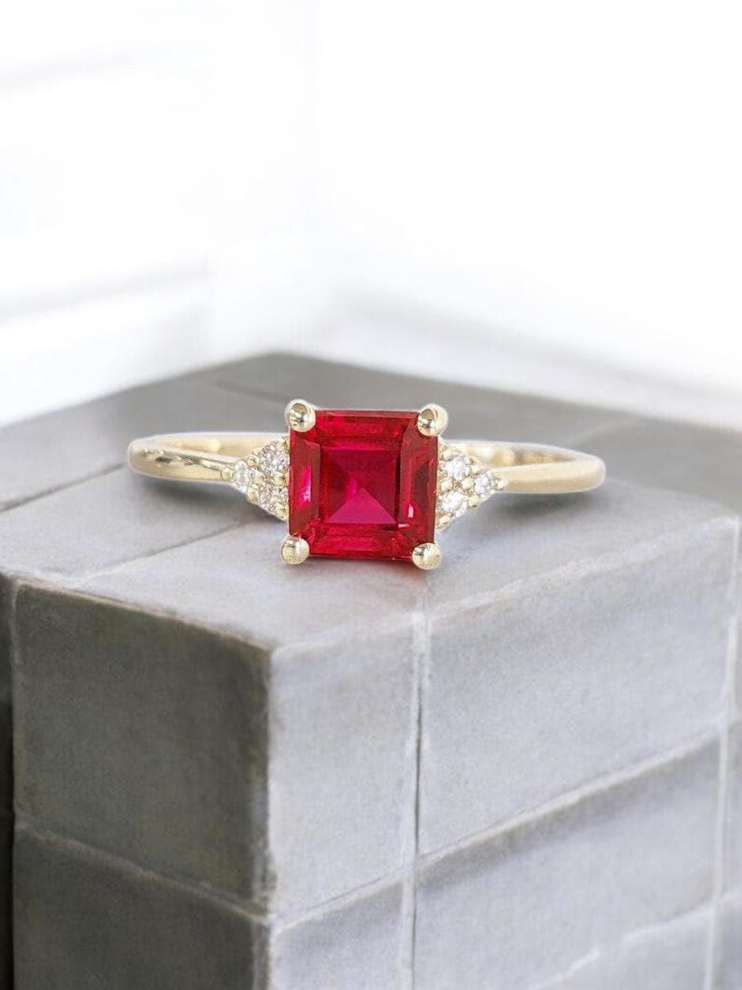 Pink Ruby Anniversary Promise Ring for Her 14k Gold Ruby Jewelry ...