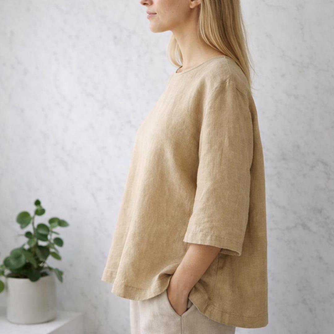 Linen Crop Top Women, 100% Linen Shirt, Loose Fit Linen Top, Summer ...