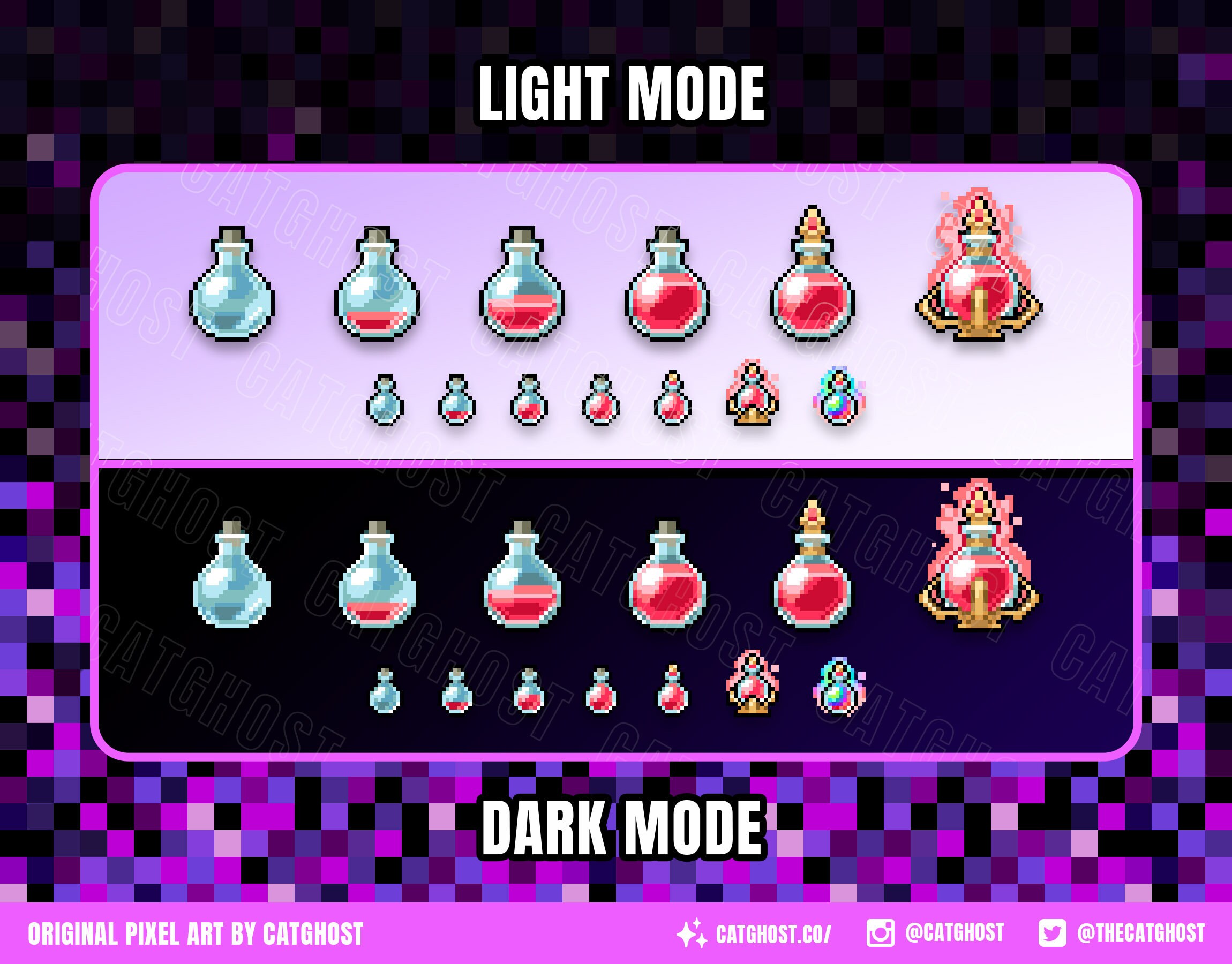 PIXEL Potion Sub Badges for Twitch / Red DND Health Potion / Discord ...