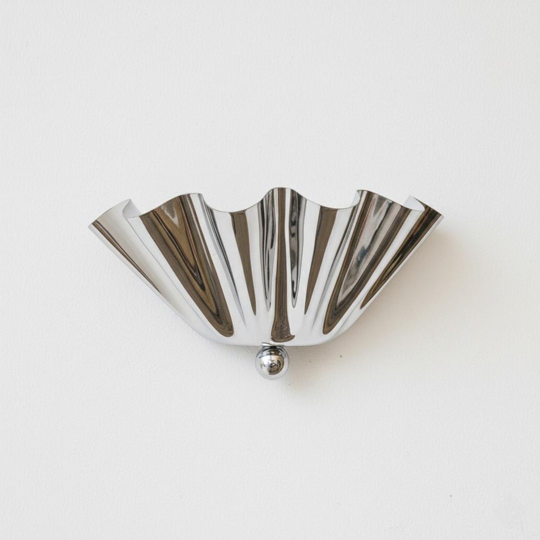 Handmade Brass Art Deco Wall Sconce | Hollywood Regency Chrome Fan ...