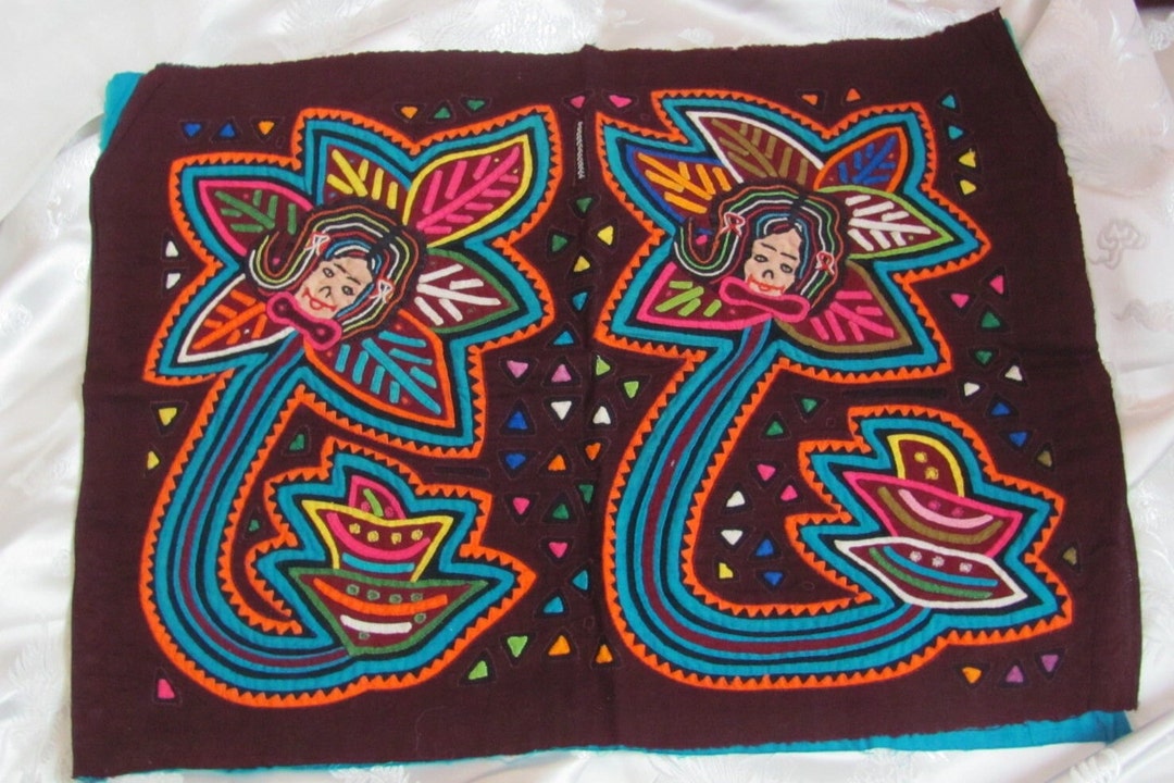 Vintage Mola Tapestry 11" X 16" Panama Latin American Wall Art Handmade ...