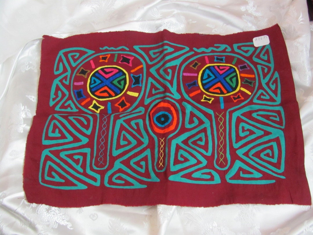 Vintage Mola Tapestry Panama Latin American Wall Art Handmade Textile ...