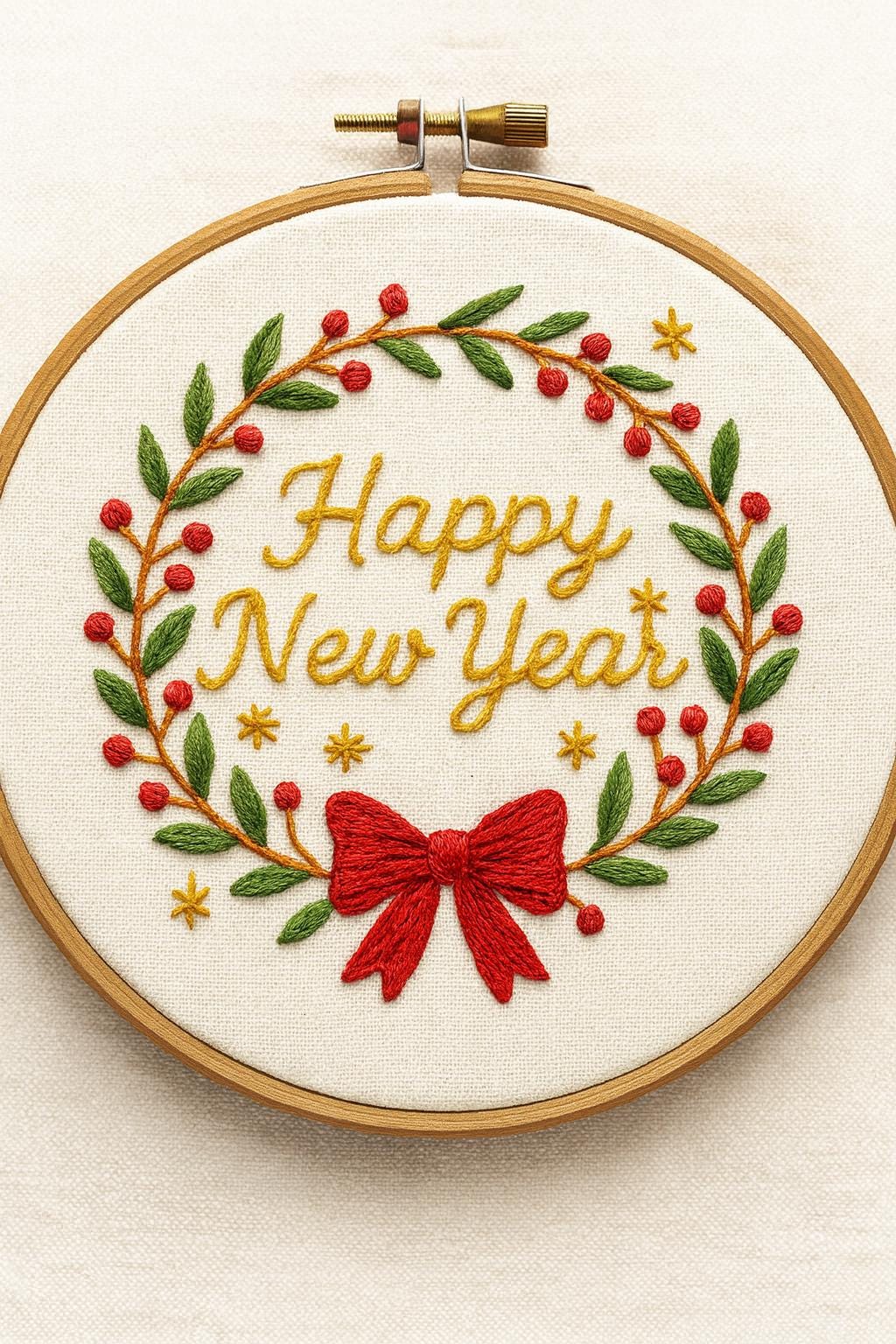 Happy New Year Hand Embroidery Pattern – PDF Digital Download (4 Sizes ...