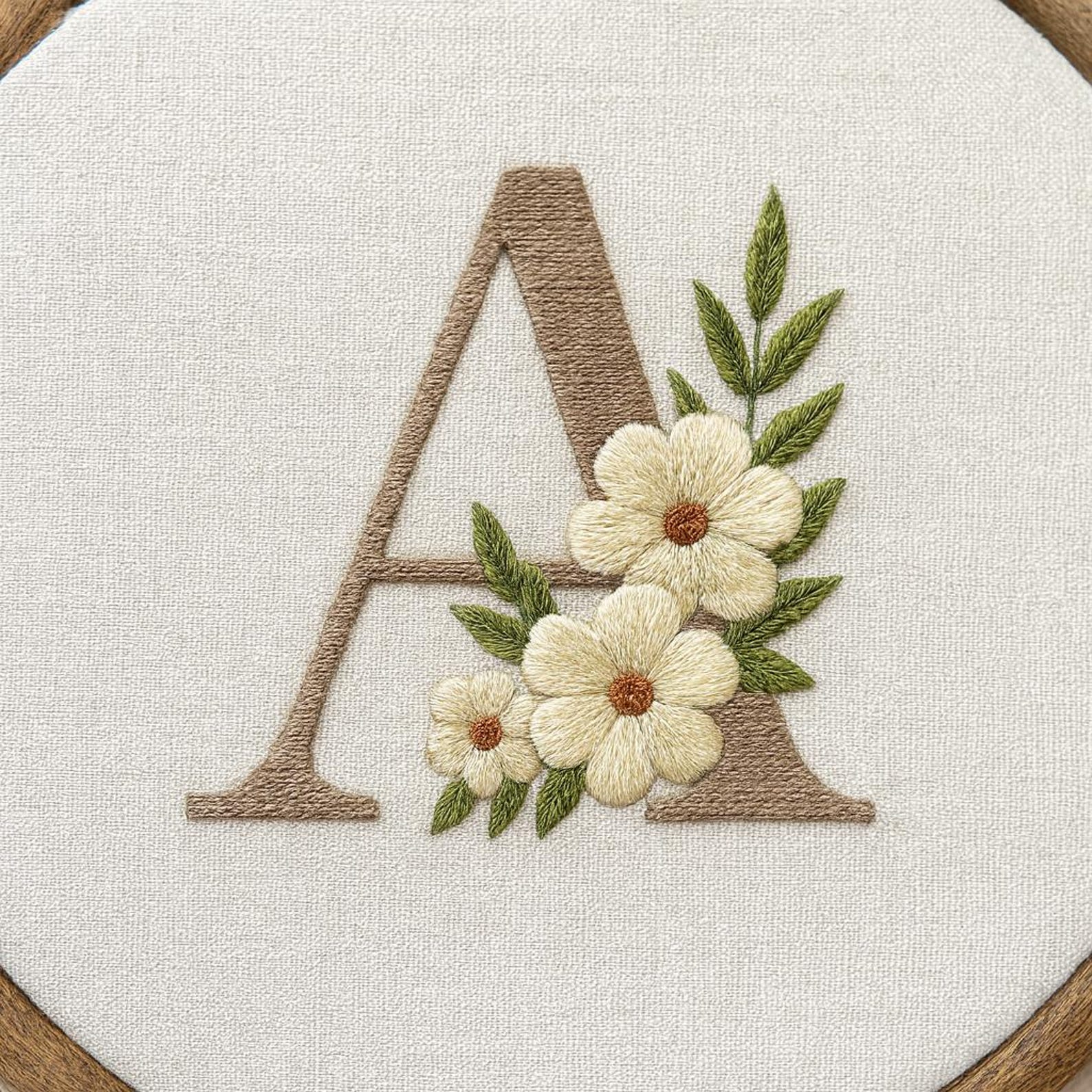 PDF Floral Monogram Embroidery Design – Letter A (8", 6", 4", and 2 ...