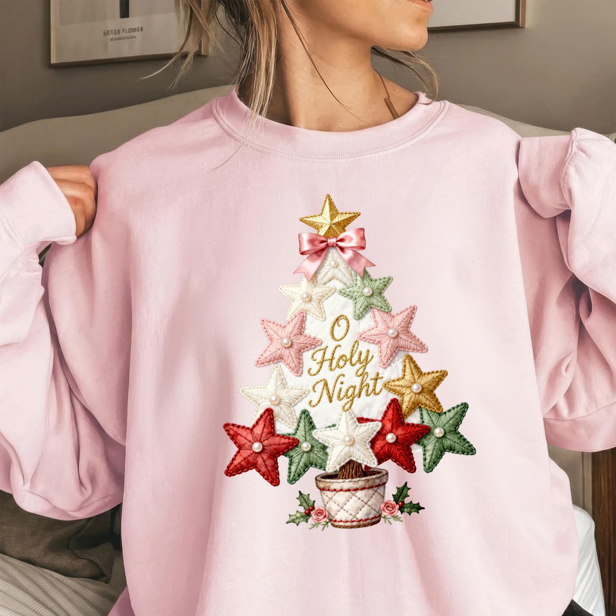 O Holy Night Christmas Tree PNG - Coquette Patchwork Holiday Clipart ...
