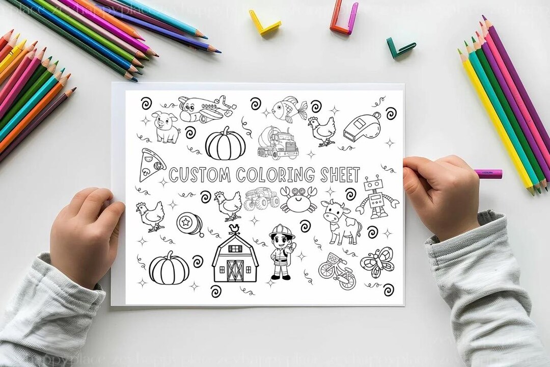 CUSTOM Birthday/ Party Coloring Sheet TEMPLATE - Etsy