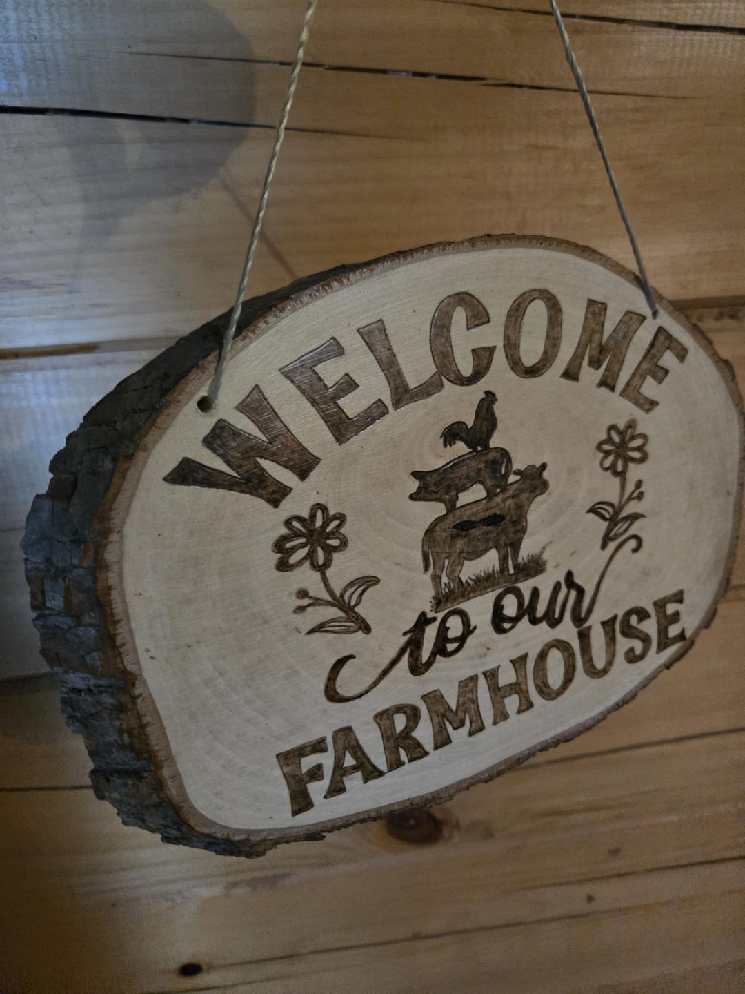 Live Edge Welcome to Our Farmhouse Wood Sign - Etsy