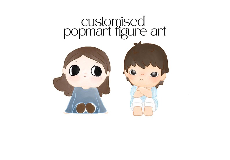 Custom Popmart Figurine Digital Artwork - 2 CHARACTERS! - Etsy
