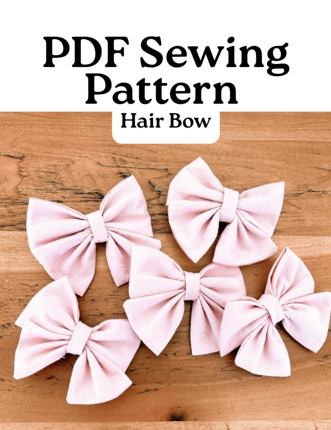 Small Hair Bow Sewing Pattern - Bow Hair Clip Sewing PDF Pattern - Diy ...