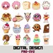 Food Clipart Bundle: Kawaii Sweets, SVG & PNG (digital Download - Etsy