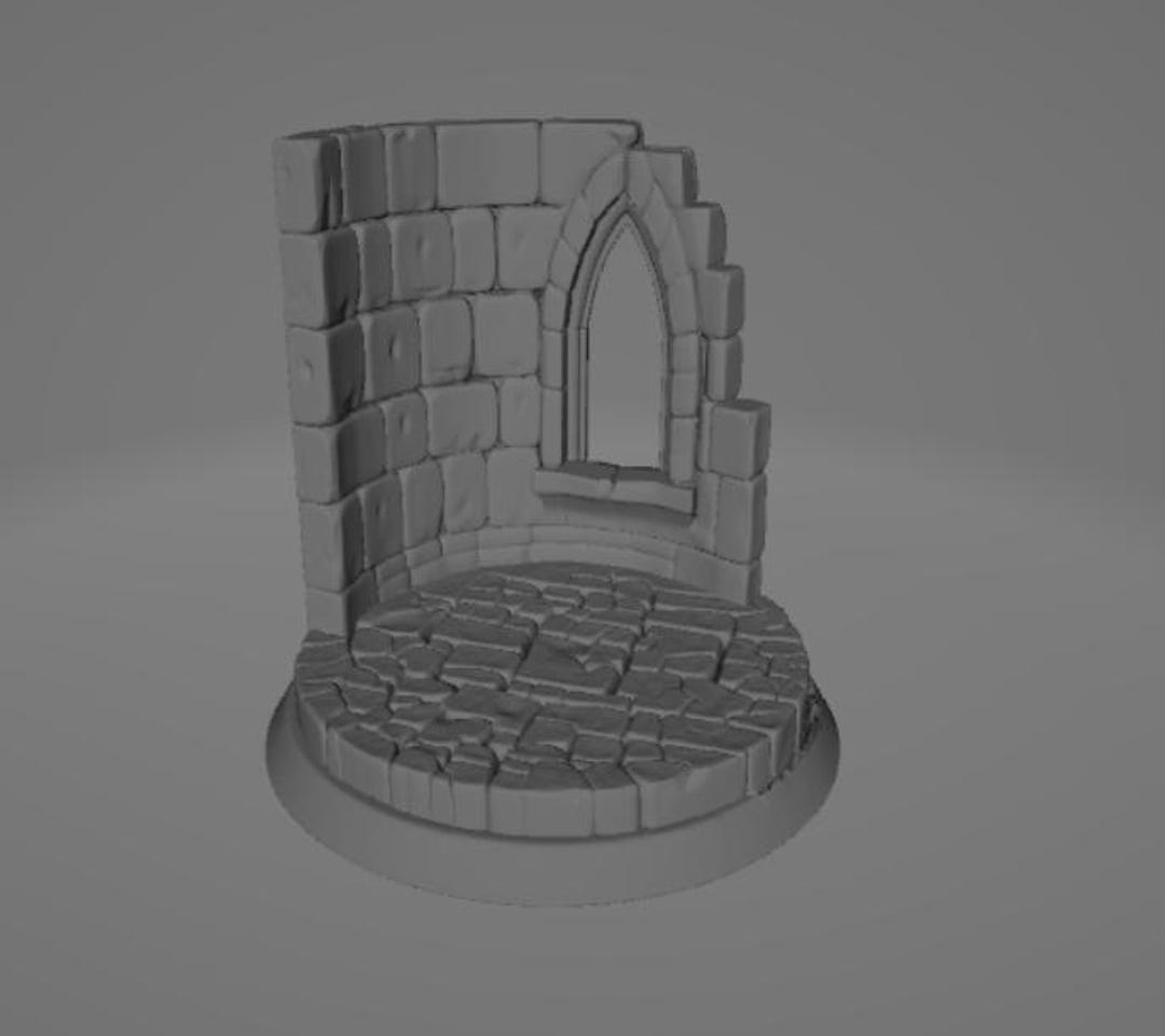 3D Printable Gothic Display Base STL – Single Miniature Diorama Stand ...