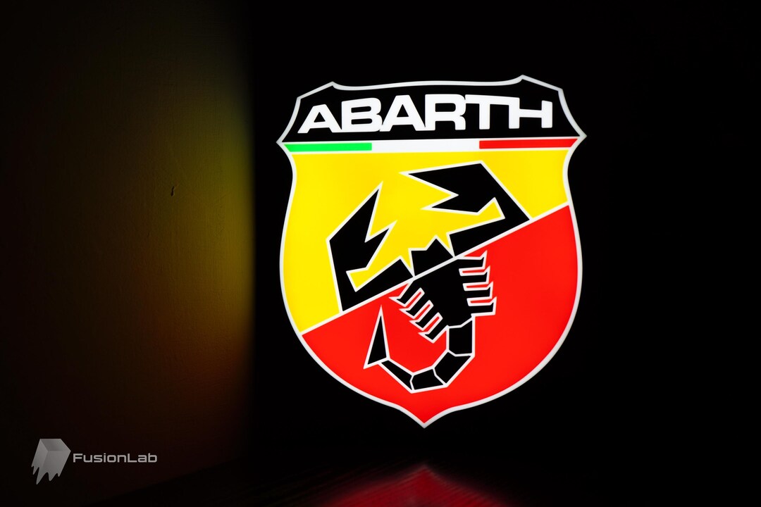 USB C Led Lightbox ABARTH Logo 3d Printed SIGN Car Italian Sign Lamp ...