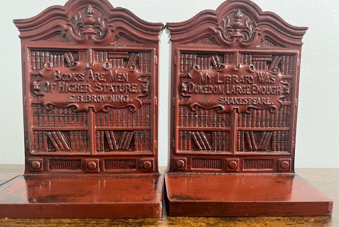 Bookends Cast Iron, Shakespeare and E.B. Browning - Etsy