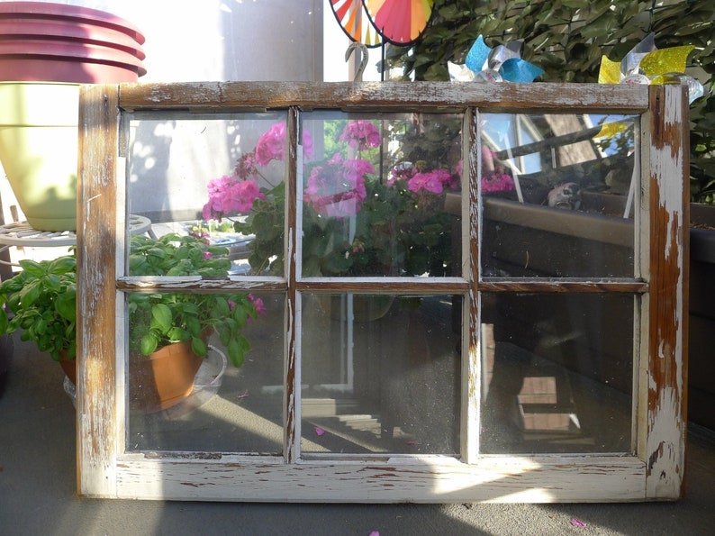 Antique NJ Farmhouse Window 6 Glass Panes Rustic Distressed - Etsy