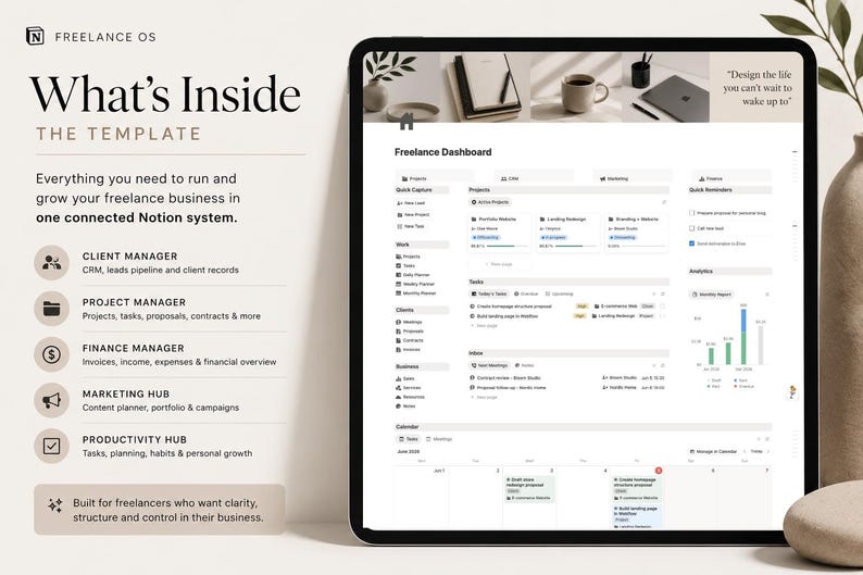 Notion Template Freelance Dashboard | Client CRM, Project Management ...