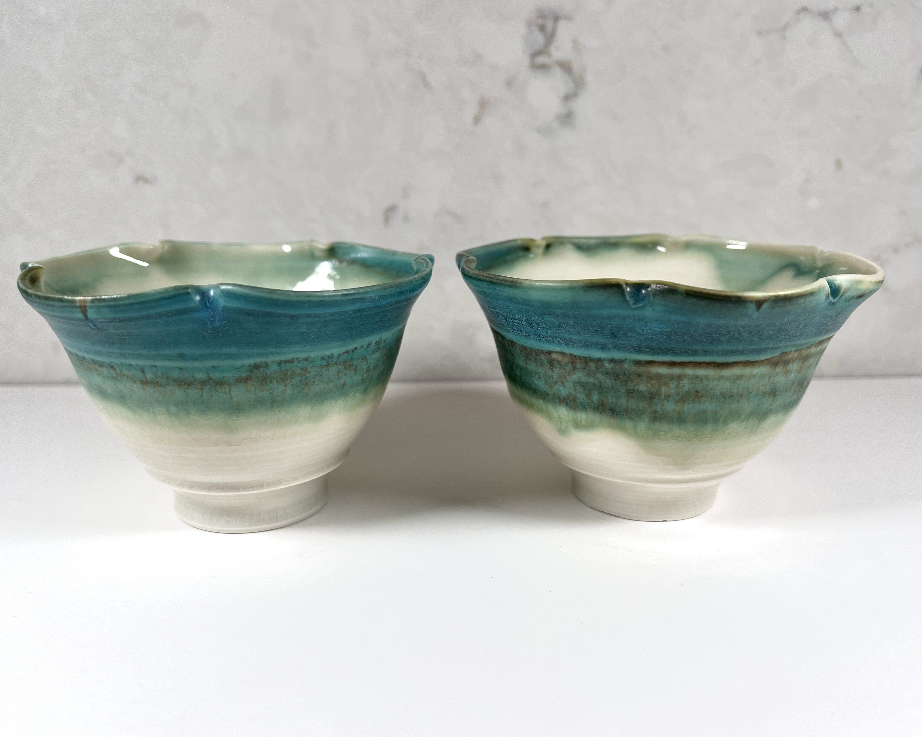 Pair Vintage Studio Pottery Bowls Signed BL Turquoise - Etsy