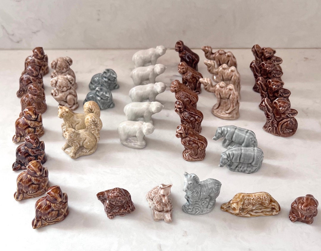 Vintage WADE Porcelain Miniatures ANIMALS individuals Red Rose Tea ...