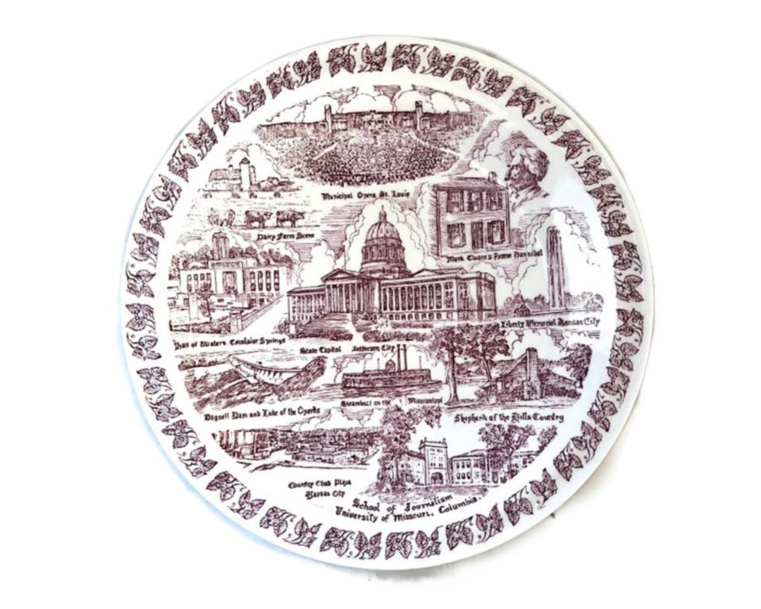 Vintage Missouri Vernon Kilns Souvenir Plate 10.5” - Etsy