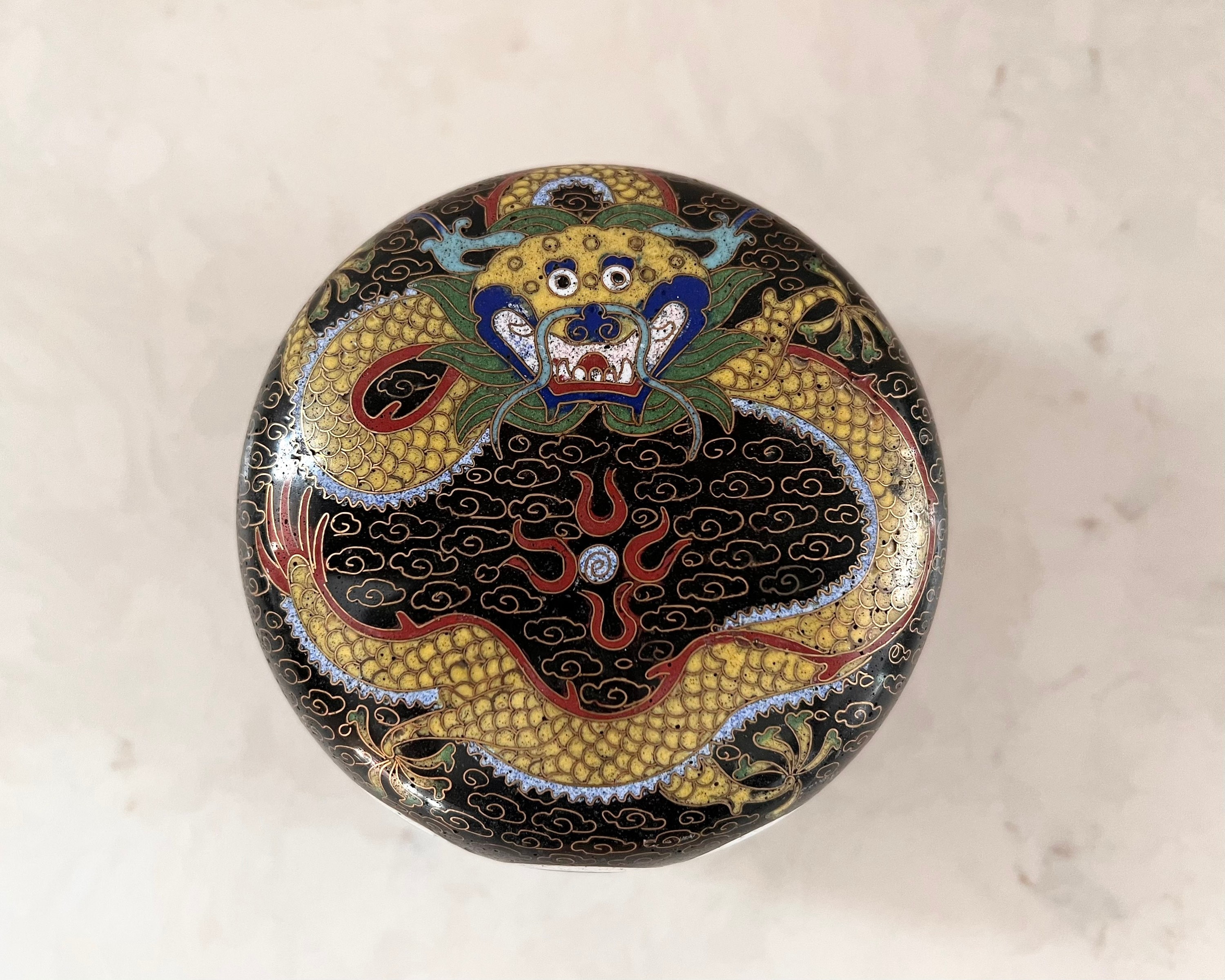 Antique Chinese Cloisonne Trinket or Paste Boxes 5 Toed Dragon - Etsy
