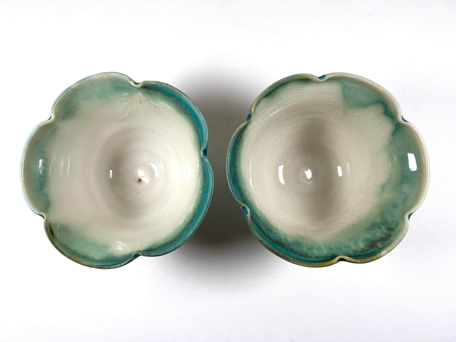 Pair Vintage Studio Pottery Bowls Signed BL Turquoise - Etsy