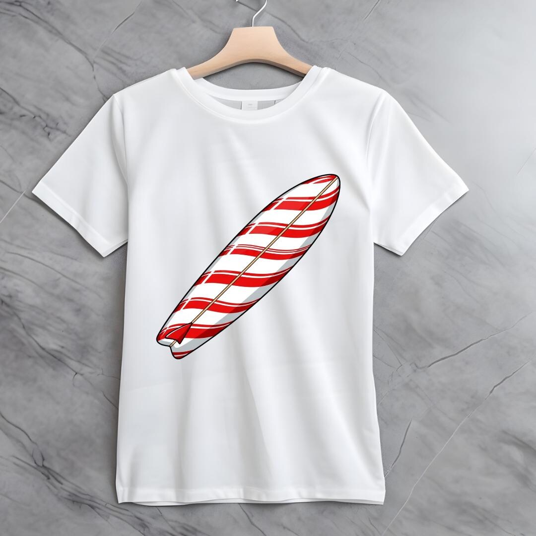Candy Cane Surfboard PNG | Christmas Beach Shirt Design | Festive ...
