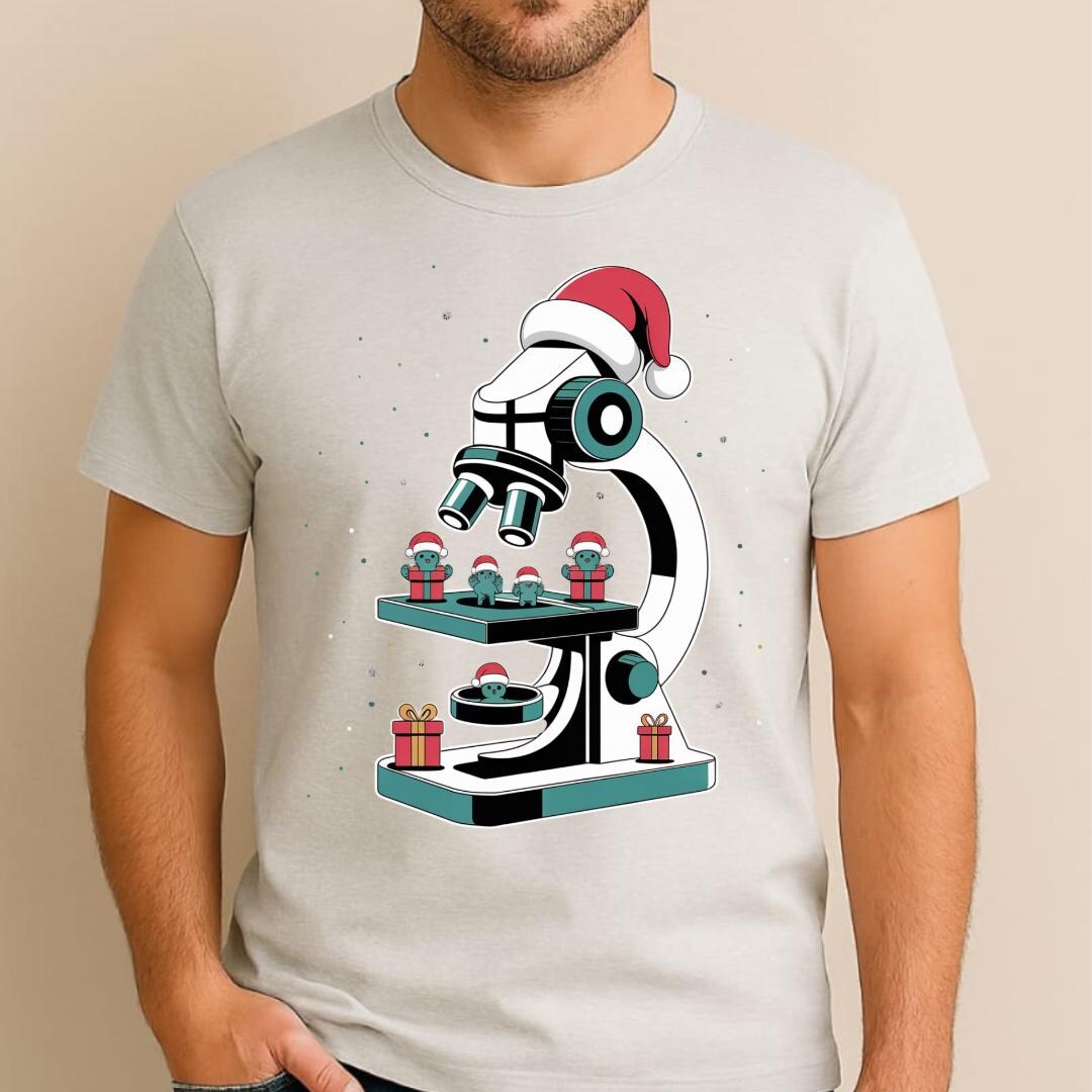 Christmas Microbes Under Microscope PNG: Science Gift (digital) - Etsy ...