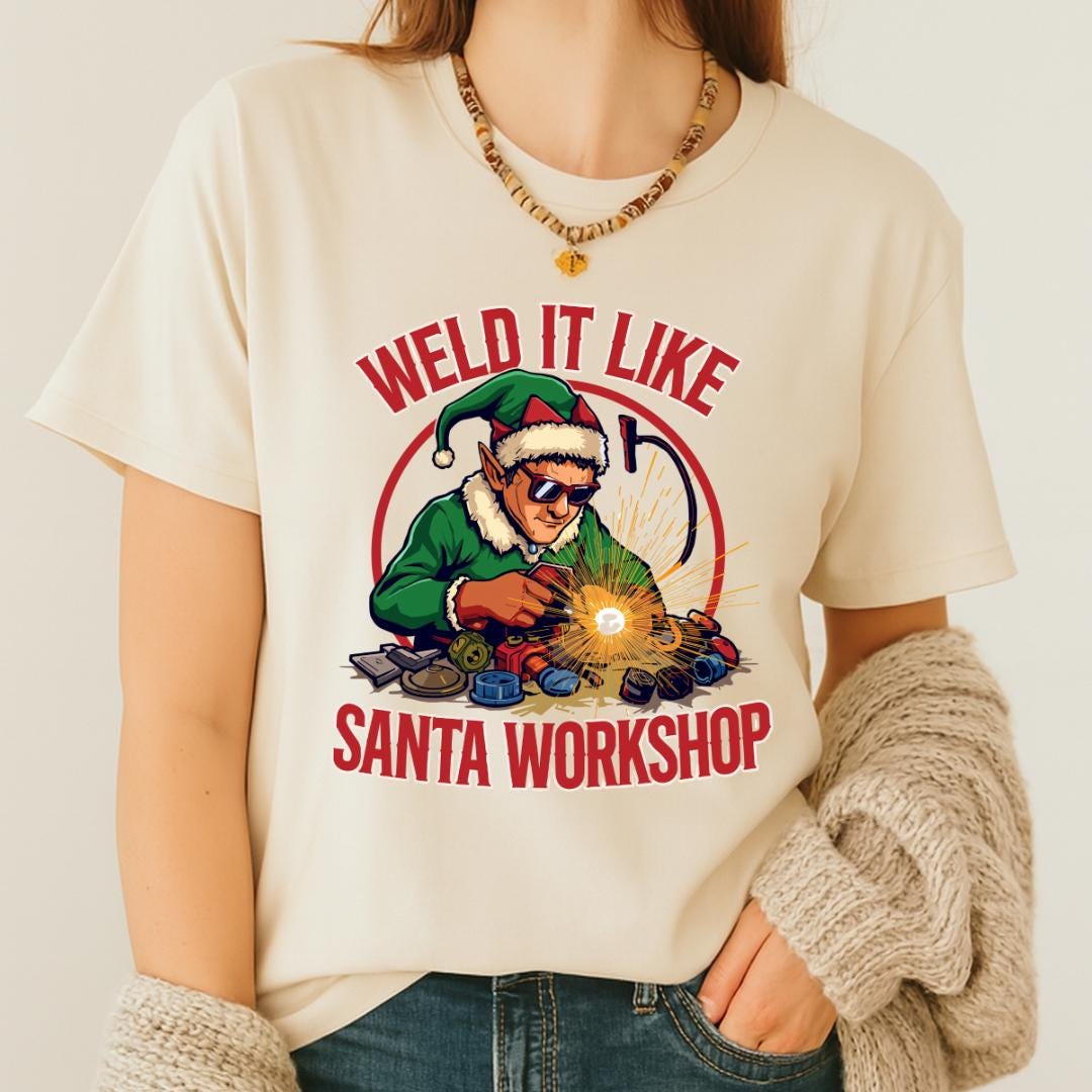Santa Welding PNG | Editable Holiday Workshop Design | Funny Christmas ...