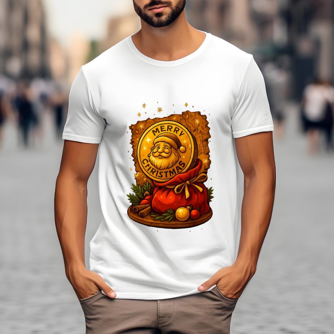 Golden Santa Emblem PNG | Christmas Badge Sublimation Design - Etsy