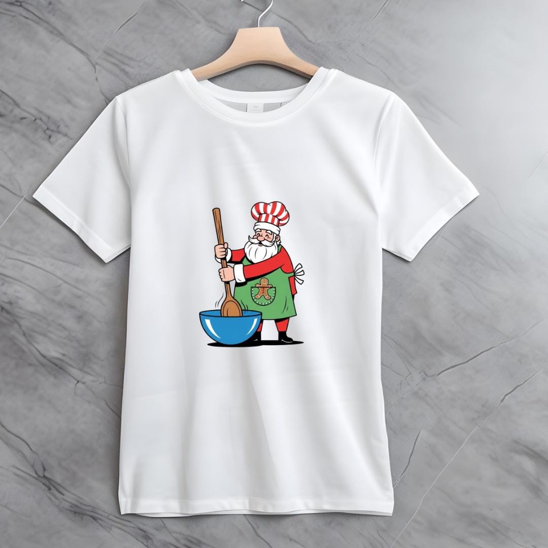 Christmas Santa Baker PNG | Festive Baking Shirt Design (digital ...