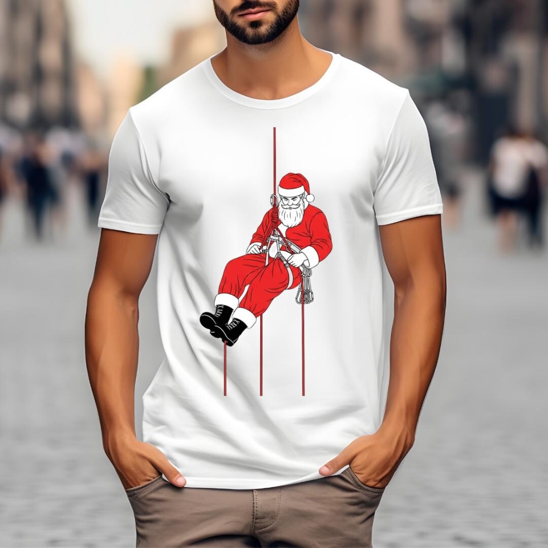 Santa Rappelling PNG | Action Christmas Clipart | Adventurous Holiday ...