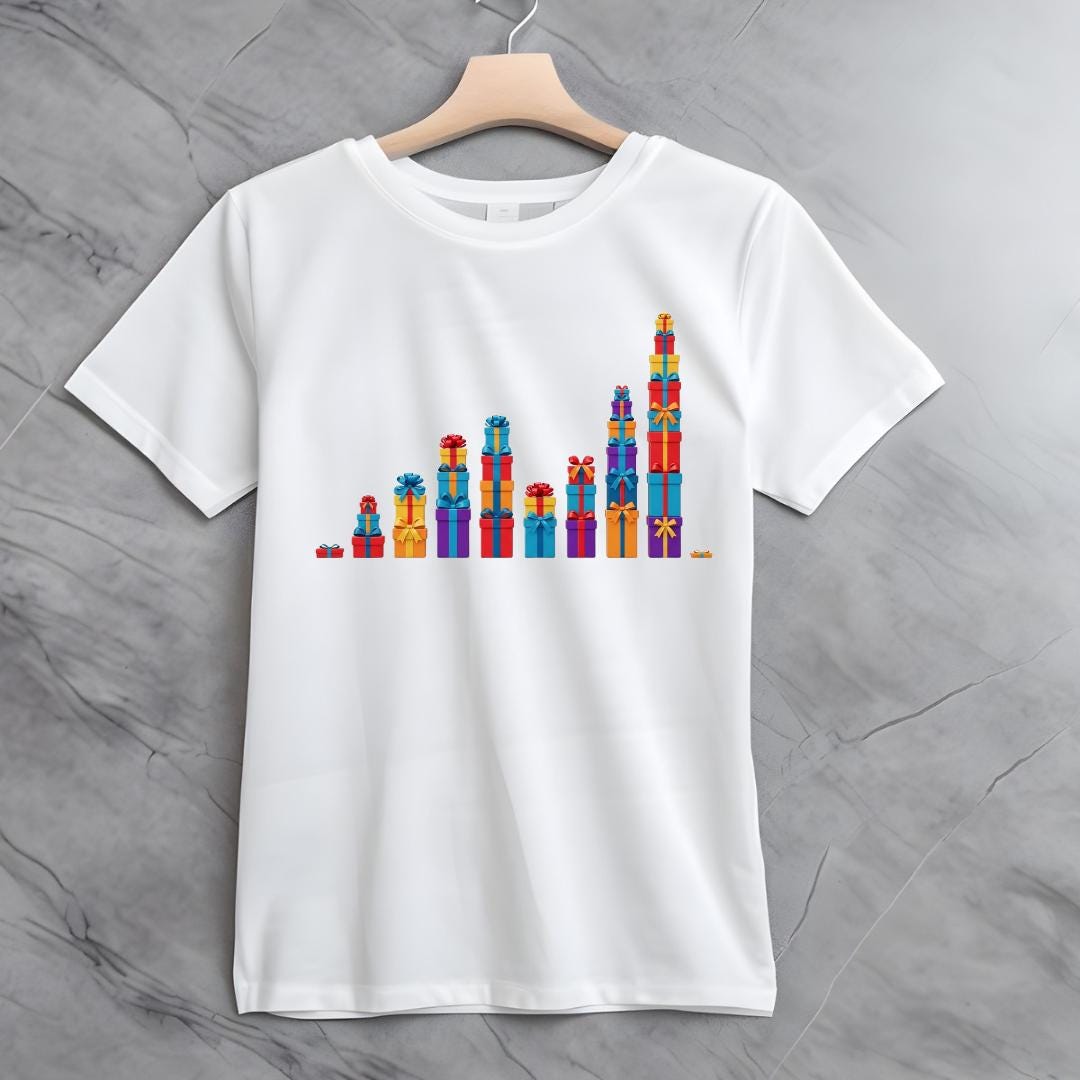 Christmas Gift Bar Graph PNG | Funny Data Analyst Christmas T-shirt ...
