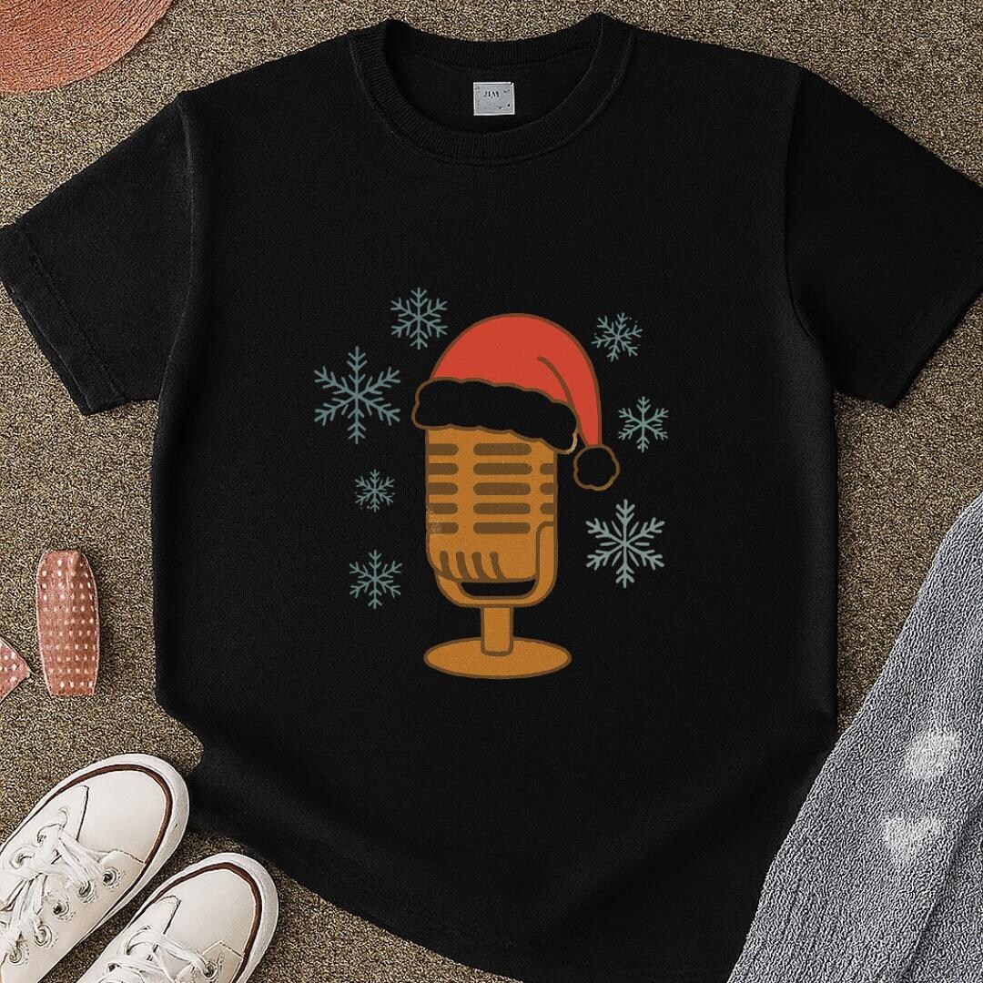 Santa Mic PNG | Editable Vintage Microphone Christmas Design | Funny ...