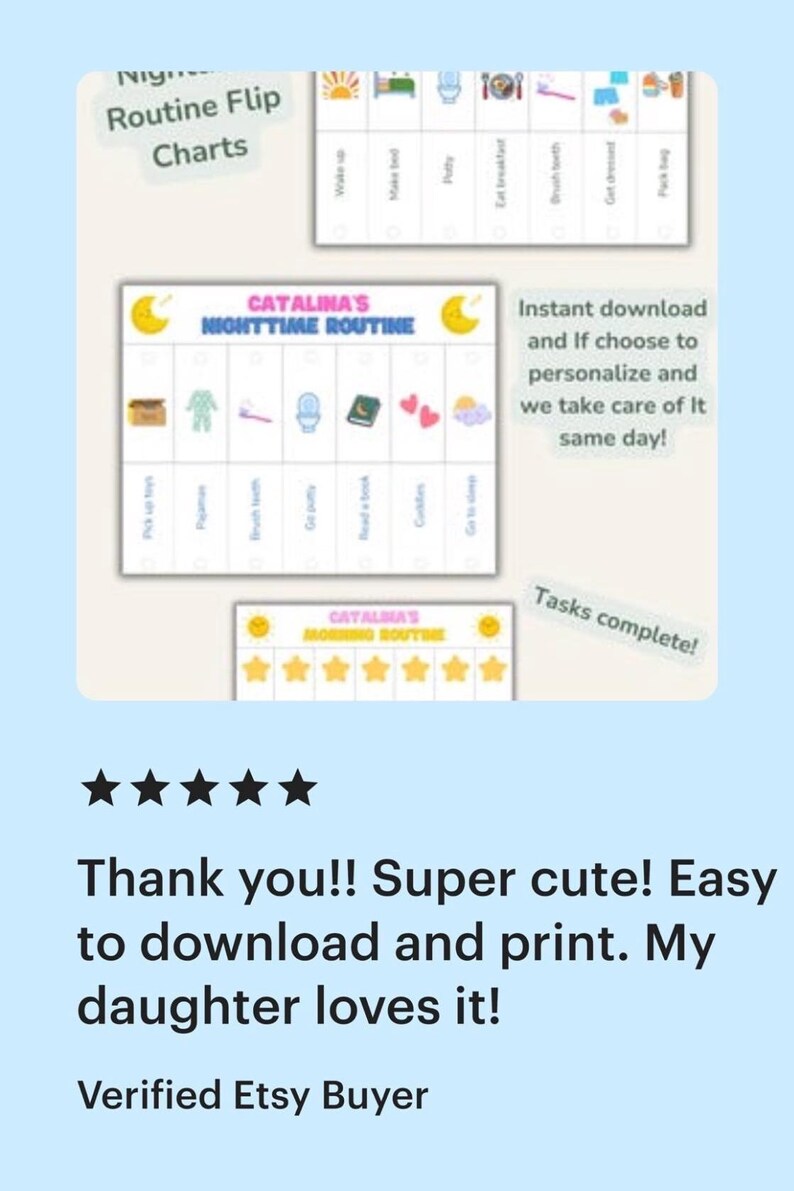 Personalized Kids Routine Flip Chart: Morning & Night - Etsy