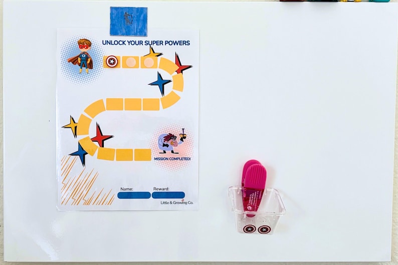 Laminated Superhero Kids Reward Chart Behavior Tracker (physical ...
